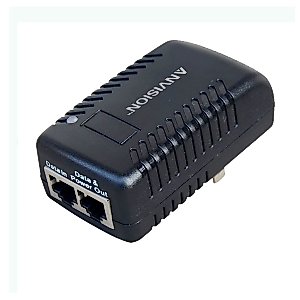ANVISION 48V 0.5A PoE Injector Power Supply Ethernet Adapter with Wall Plug, IEEE 802.3af Compliant, 10/100Mbps, for IP Camera Voip Phones AP and More