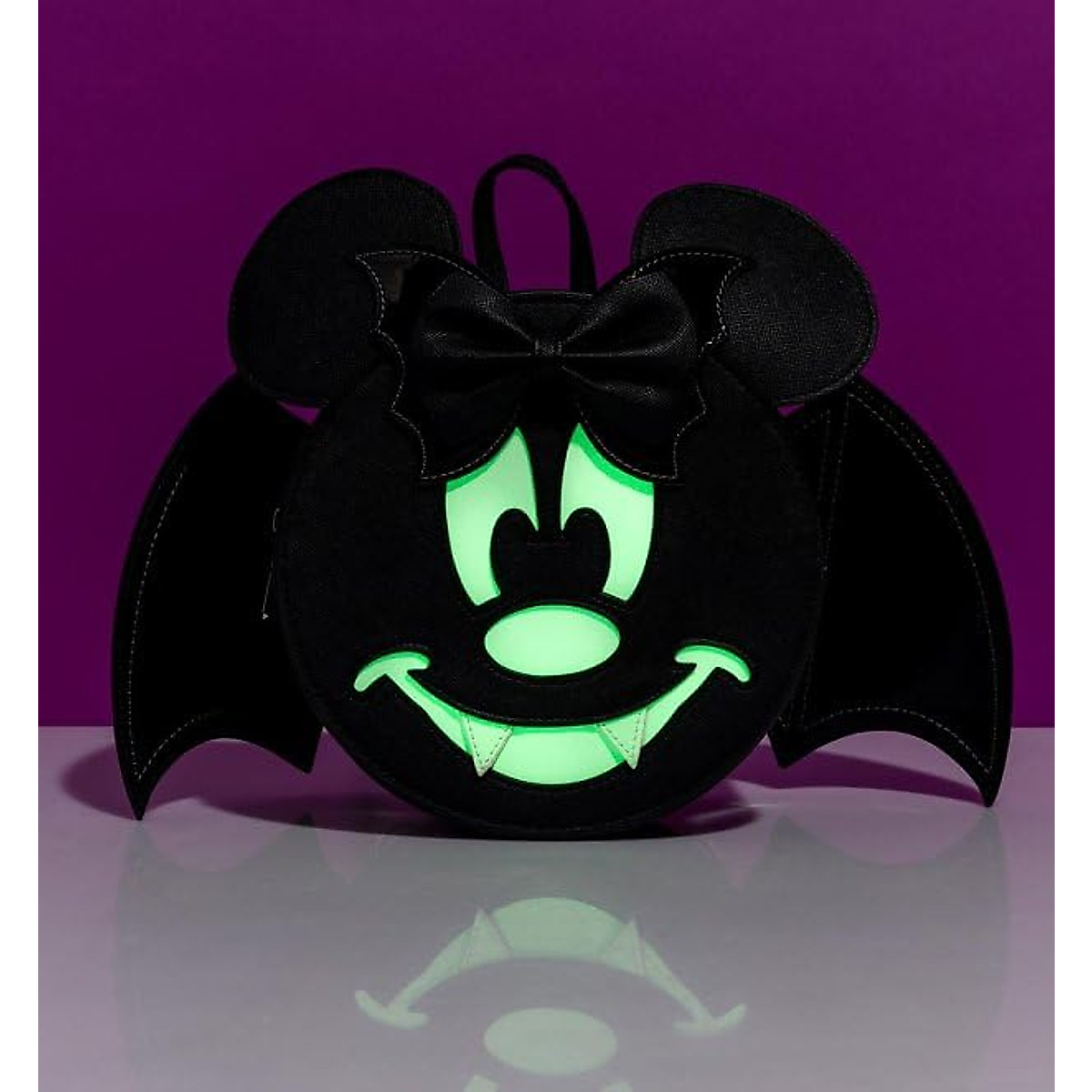 Loungefly X LASR Exclusive Disney Minnie Bat Convertible Mini Backpack - Fashion Cosplay Disneybound Cute Backpack