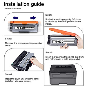 GULOYA TN-630 TN630 Toner Cartridge: 1Pack Black Compatible for Brother TN 630 Toner Replacement for HL-L2360DW L2320D L2380DW MFC-L2685DW L2680W DCP-L2520DW L2540DW Printer