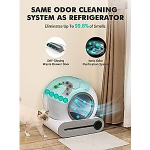 (2023 New) Famree Pet Smart Self-Cleaning Cat Litter Box, Automatic Cat Litter Cleaning Robot with 65L+9L Large Capacity/APP Control/Ionic Deodorizer for Multiple Cats