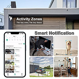 AMTIFO Security Camera Wireless Outdoor Solar Powered: 2K WiFi Home Outdoor Camera with Solar Panel Color Night Vision Outside Camera with Audio Motion Detection System