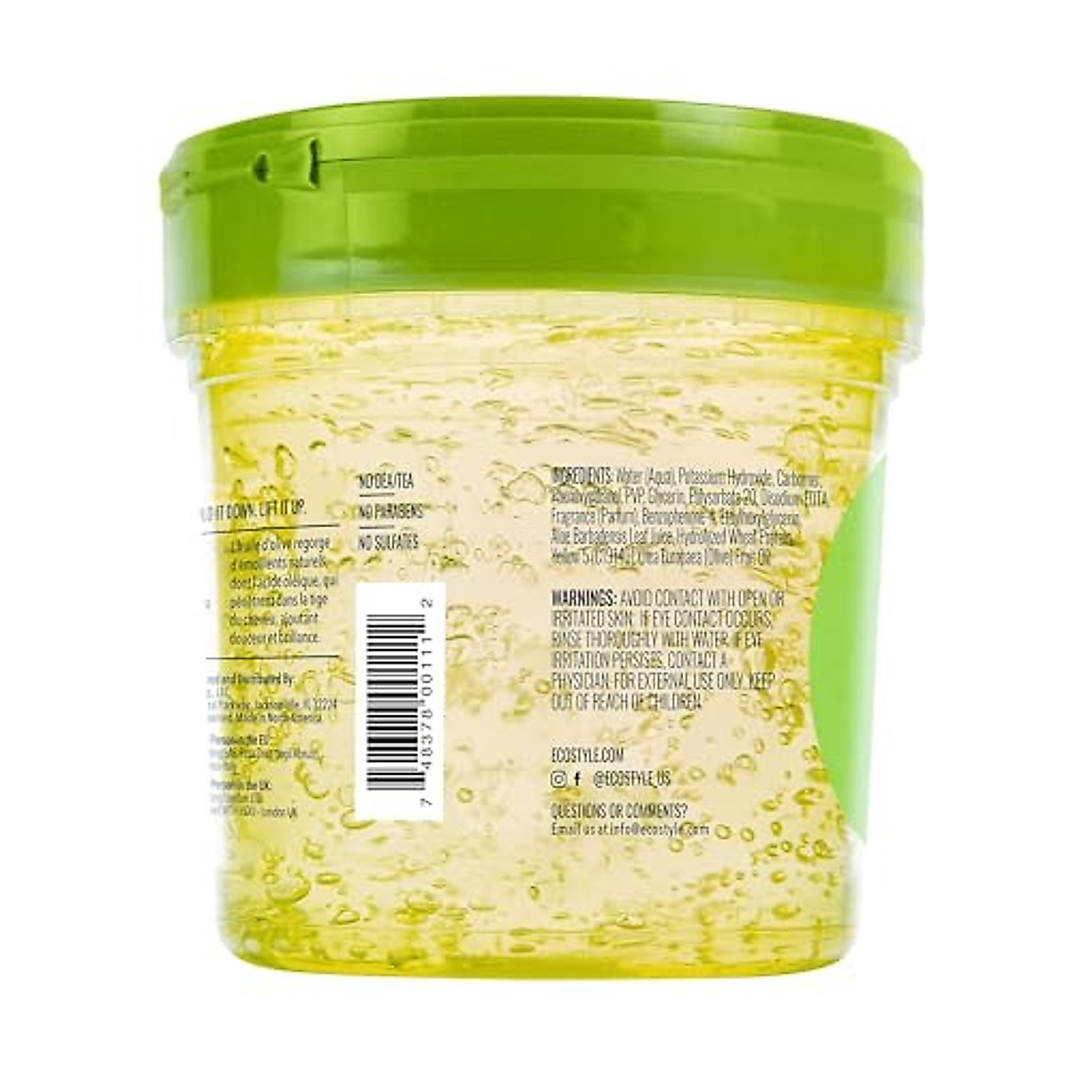 Eco Style ECOCO Style Gel Olive Oil-100% Pure Olive Oil-Adds Shine And Tames Split Ends-Weightless Style-Nourishes And Repairs-Adds Moisture To The Scalp-Superior Hold-Healthy Shine-16 Oz