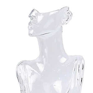 MagiDeal Pendant Necklace Display Model Ornament Mannequin Necklace Chain Jewelry Bust for Women Trades Shows Countertop Home Bedroom Retail Stores, Clear