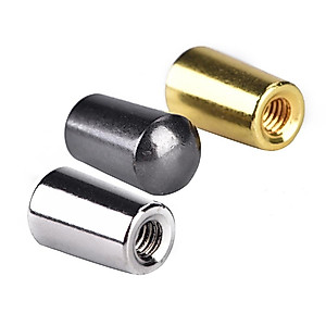 Dilwe 3Pcs Guitar Switch Tip, 3 Way Toggle Switch Knob Tip Copper for LP EPI Electric Guitar (4.0mm-Silver + Black + Gold) Electric Guitar Accessories