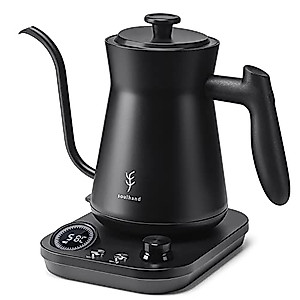 Soulhand Electric Gooseneck Kettle Temperature Control, 0.8L Electric Kettle for Coffee and Tea, 1200W Rapid Heating, Stainless Steel Electric Gooseneck Kettle with Built-in Stopwatch