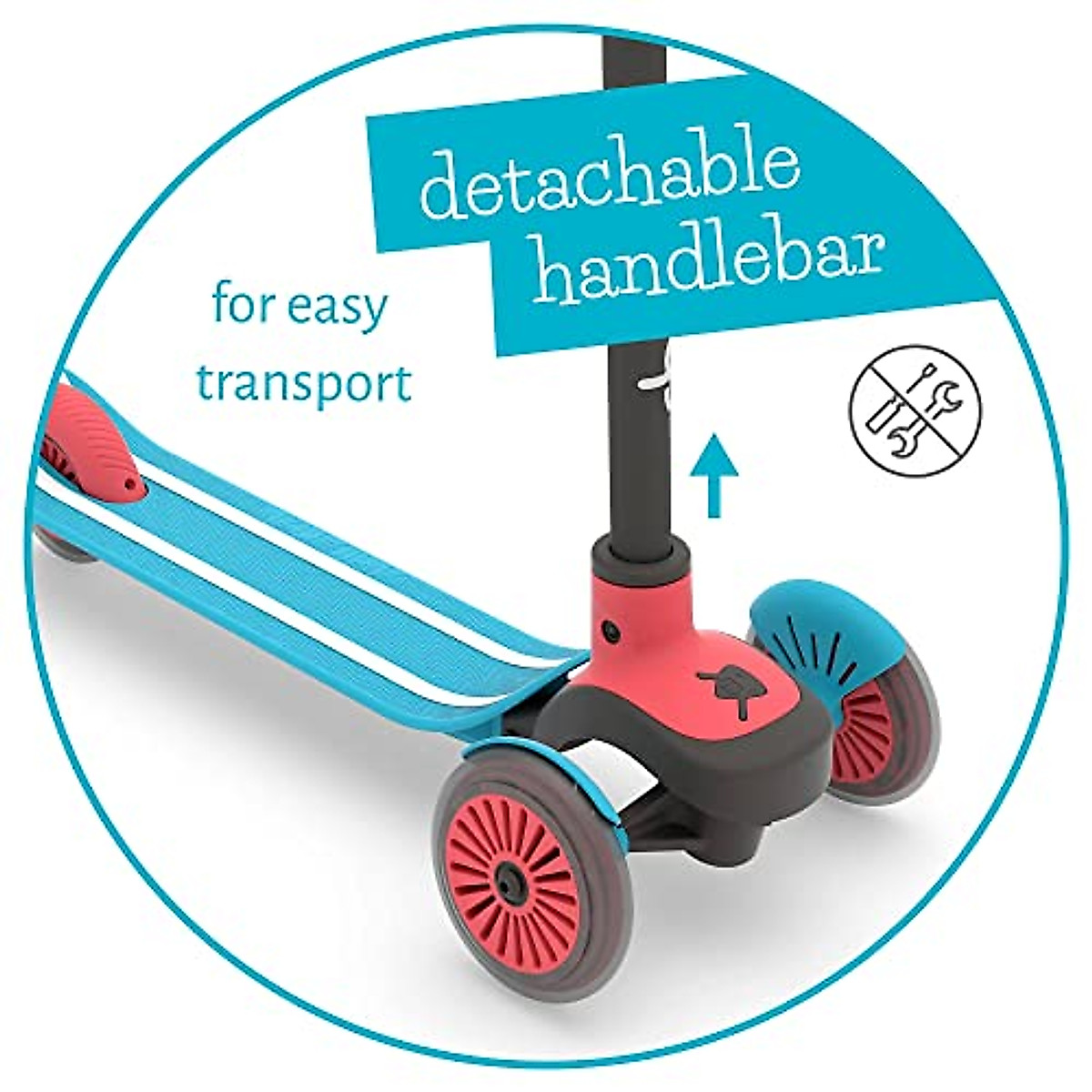 Chillafish Scotti 3-Wheel Lean-to-Steer Scooter with twintip Antislip Deck and Integrated Brake, Adjustable Height Handlebars, Comfy handgrips, for All Ages 3 and up, Red
