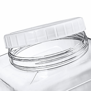 Elsjoy 2 Pack 1.3 Gallon Plastic Jars, Plastic Gallon Containers with Lids, Large Square Plastic Food Storage Jar for Kitchen, Dry Food, Snack