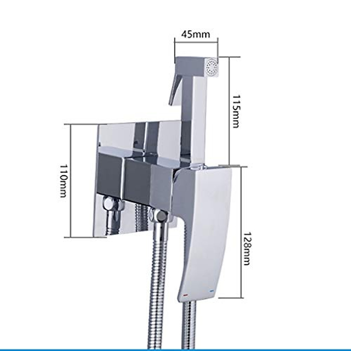 ifgswopq Handheld Toilet Bidet Faucet Sprayer Electroplating Square Bidet Spray Bathroom Floor Cleaning Shower Nozzle