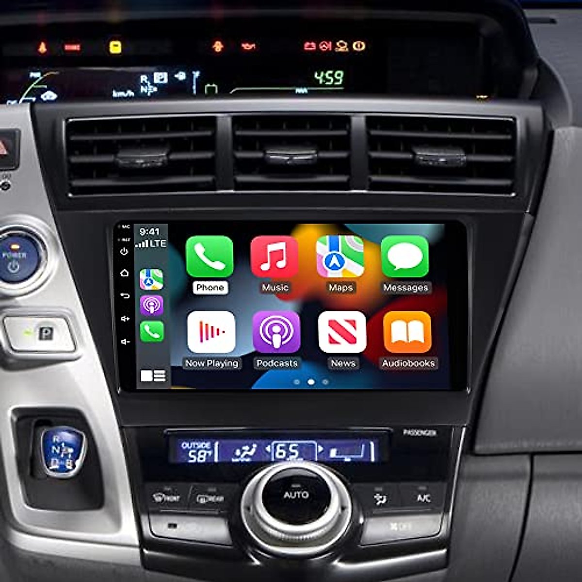 ASURE 9 inch Car Stereo Radio GPS Navigation Unit for Toyota Prius V 2011-2017 HD Touchscreen Multimedia Player,4 Core 2G+32G Android with Wireless Carplay,Android Auto,SWC,DSP,Bluetooth