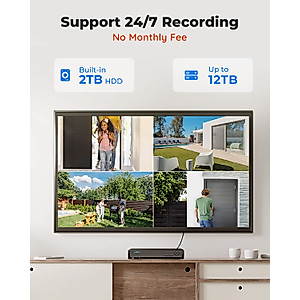 REOLINK 5MP PoE Security Camera System Bundle, 6pcs IP Cameras, 2pcs Person/Vehicle Detection Smart Cameras,a 8CH NVR Pre-Installed with 2TB HDD(Include 6 x 18M Cat5 Cable)