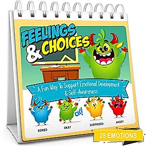 Feelings & Choices Flip Book | Teach 28 Emotions to Kids & Toddlers | Early Learning Feelings Chart & Book Flash Card Alternative | ASD Friendly Teaching Toy | Parents Teachers & Therapist