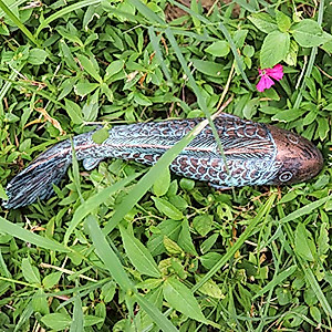 Koi Fish Decor, Luminous Outdoor Garden Fish Statues, Antique Koi Fish Sculptures, Resin Koi Fish Yard Art Decor, Fish Sculptures for Garden Pots Outdoor Patio Yard Lawn Pond Decoration