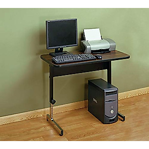 Calico Designs Adapta Height Adjustable Office Desk, All-Purpose Utility Table, Sit to Stand up Desk Home Computer Desk, 23" - 32" in Powder Coated Black Frame and 1" Thick Walnut Top, 36 Inch, Black/Walnut