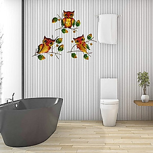 JFRISING Metal Owl Wall Art Decor Outdoor Indoor Hanging Wall Sculpture Decorations for Home Garden Bedroom Living room Bathroom , 3 Pack