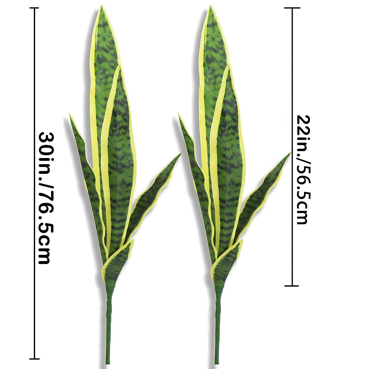 Ollain 4 PCS Artificial Sansevieria Plants 30 Inch Tall Fake Snake Faux Plant for Indoor and Outdoor Home Garden Office Store Decoration (Yellow Edge)