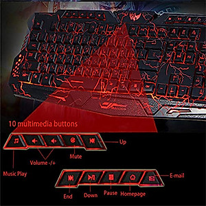 FAIYIWO Excelvan M-200 3 Colors Backlight Wired Gaming Keyboard Fire Cracks FAIYIWO