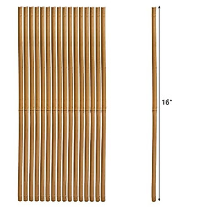 Frcctre 60 Pack 16 Inch Bamboo Plant Stakes, Natural Garden Sticks for Plant Indoor and Outdoor Gardening Plant Support Climbing Stakes for Tomatoes, Beans, Potted Plants