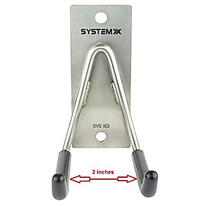 System X SVS 163-3 Stainless Steel Short Double Hook for Pegboard, 3 Inches Long, Pack of 3