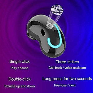 Goodliest Portable Wireless Earphones Waterproof Noise Cancelling LED Indicator Bluetooth Headphones Compatible with Smart Phones Purple