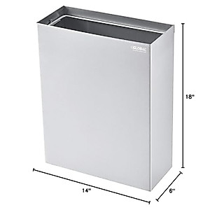 Global Industrial Stainless Steel Wall Mounted Receptacle, 6-2/5 Gallon