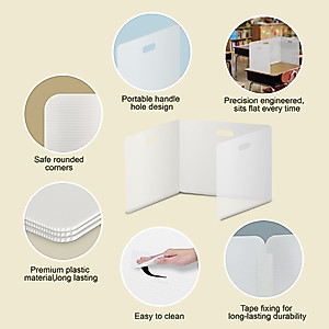 Privacy Shields 2 Pack Durable Easy Carry Plastic Desk Dividers-Easy to Disinfect Classroom Dividers-Portable Divider-Re-usable Privacy Divider