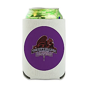 City College of New York Primary Logo Can Cooler - Drink Sleeve Hugger Collapsible Insulator - Beverage Insulated Holder