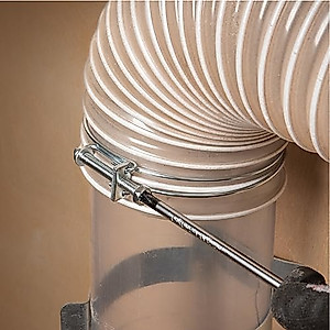 POWERTEC 70261 4 Inch Double Wire Hose Clamp with bolt, Adjustable Hose Clamps for Dust Collector, Dust Collection Hose and Dryer Vent Hose, Pipe Clamp, Worm Gear Clamp, 10 pack (Color May Vary)