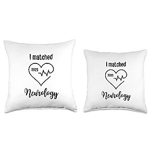 Resident I Matched Match Day Tees Neurology Heart 2023 Medical Match Day Throw Pillow, 18x18, Multicolor