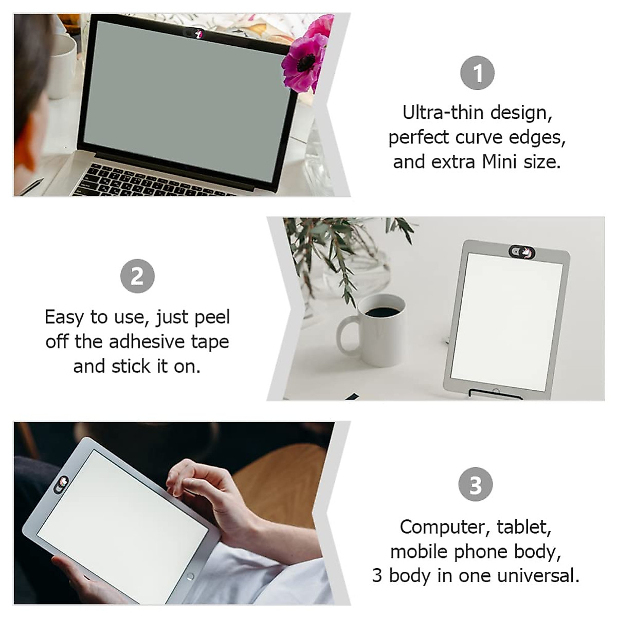 SOLUSTRE 3pcs Lens Cap Cover Camera for Computer Camera Cover Slider Laptop Webcam Cover Slider Protective Cover abs Protection Cap Slide Rail slideshow Camera Cover Slider Flat