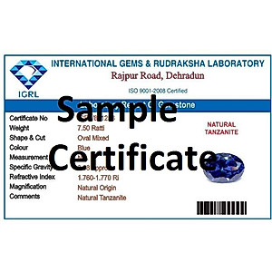 Divya Shakti 12.25-12.50 Carat Tanzanite Gemstone Silver Ring for Women