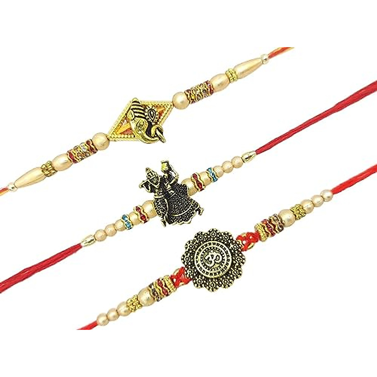 Rakhi for Brother,Stylish Bracelet God Idol RAKHI with BEST Design - Thread Raksha bandhan Rakhi Gift, Wrist bands for loving/Brother Sister, Father & Friends. (Rakhi Design 1, Small)