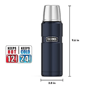 THERMOS Stainless King Vacuum-Insulated Compact Bottle, 16 Ounce, Midnight Blue