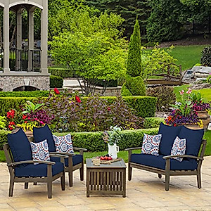 Arden Selections Outdoor Deep Seating Cushion Set 24 x 24, Sapphire Blue Leala