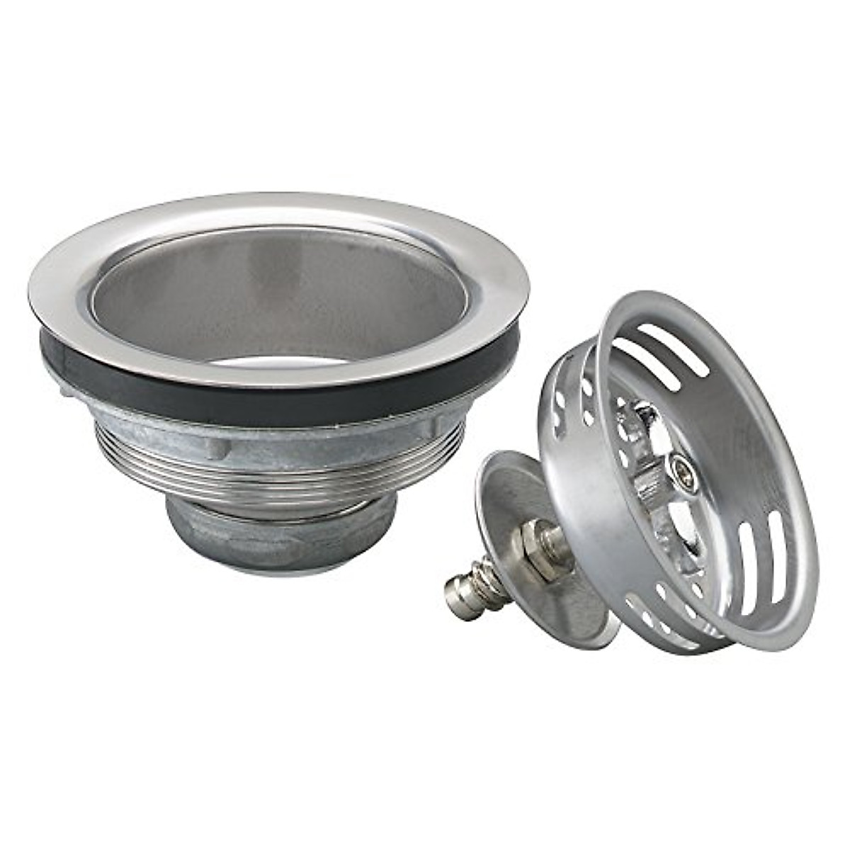 Keeney 1433SS 3-1/2-in dia Twist and Lock Sink Strainer with Basket, Stainless Steel