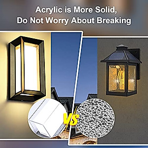 LED Outdoor Wall Porch Light,2 Pack Modern Wall Sconce 3000K Waterproof Exterior Lighting Fixtures Wall Mount