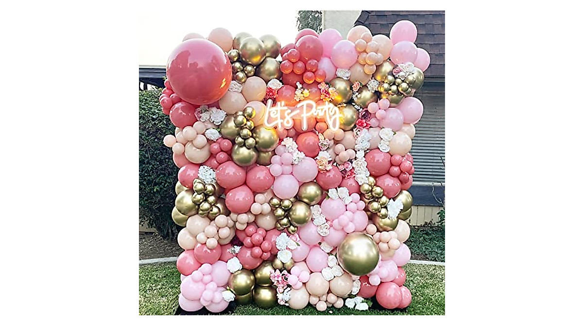 Orgnafey Retro Dusty Pink Balloons Garland Kit 171Pcs Pastel Light pink ...