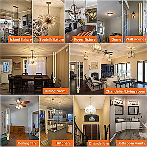 E12 Long Tubular Light Bulbs,6W Led Edison Bulbs Soft White 3000K,750lm,7.3Inch,75Watt Candelabra Incandescent Bulbs Equivalent Vintage LED Filament Edison Candle Bulbs,6Pack.