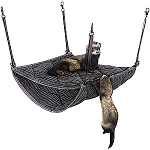 2 Brothers Wholesale Ferret Hammock for Cage - Plush Double Bunk Bed Hanging Clips - Perfect for 2 or More Small Pets! (Rats, Ferrets, Hamsters, Guinea Pigs, Chinchillas & Squirrels) - Grey