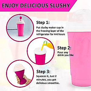 Benlight Slushy Cup | Travel Portable Instant Slushie Maker Cup Double Layer | TIK TOK Quick Frozen Magic Squeeze Cup | Homemade Milk Shake Coca Cola Ice Maker | Slushy Maker Cup for Kids & Family