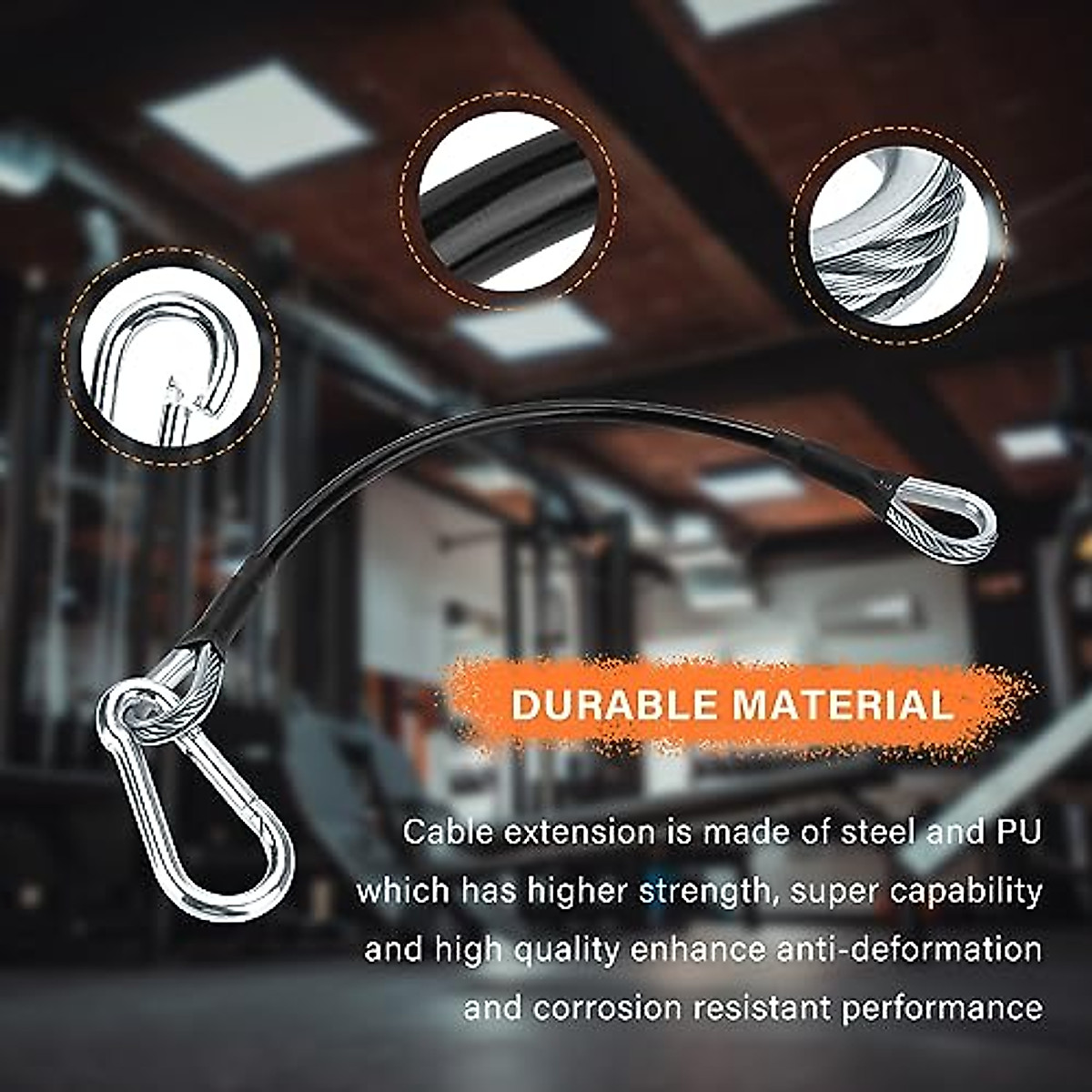 ArrogantF 10" Gym Cable Extension Compatible with Bowflex Home Gym Accessories,for LAT/Tricep Pull Down and Leg Extensions Machine