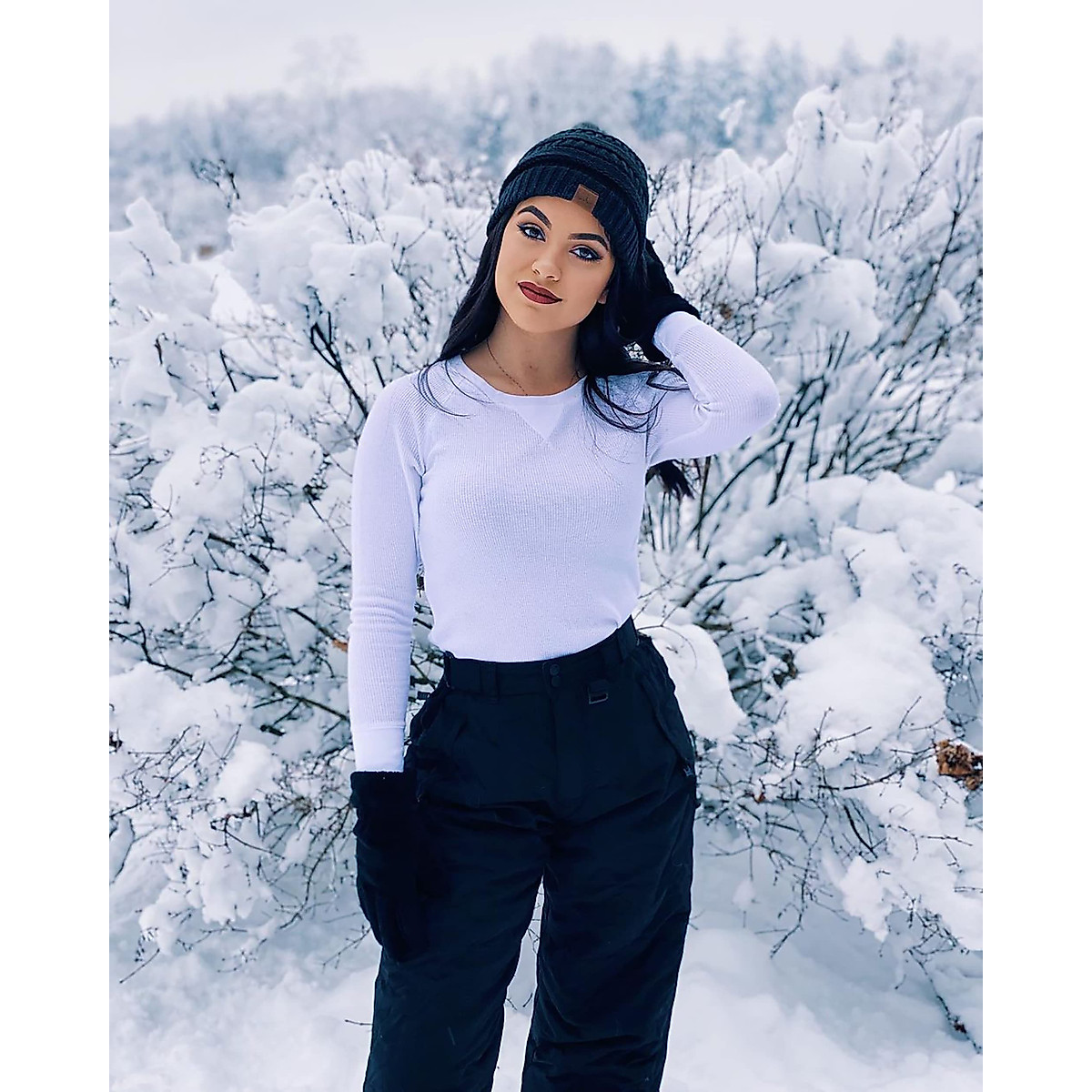 Funky Junque Womens Beanie Soft Knit Classic Ribbed Slouch Hat - Black