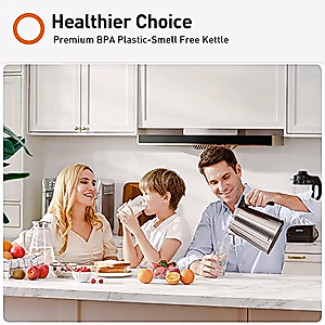 JOYOUNG Double Wall Electric Kettle BPA Free Stainless Steel Electric Tea Kettle & Hot Water Boiler with STRIX for Auto Shut-Off Boil-Dry Protection, 1.5L, Sliver