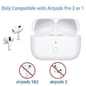 Compatible for AirPods Pro 2nd Generation Charging Case, Pro Charging Case Replacement with Sync Button and Buid in 660 mAH Battery(No Earbuds)
