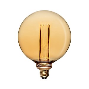 Next Glow Vintage Globe led Light Bulbs G40 / G125 3.5W Equivalent 20W E26 led Bulb Base, Dimmable, Soft Warm Amber Light Bulbs, 120 Lumen Round Decorative Light Bulb for Home, Vanity, Kitchen