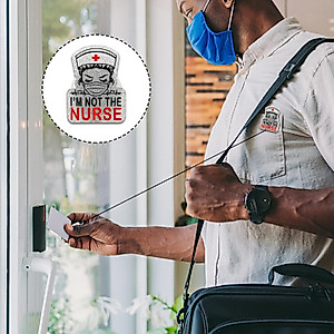 YAZMEEN Nurse Retractable Badge Reel with Alligator Clip I'm Not The Nurse ID Card Badge Holder Funny Medical Badge Funny Silver Glitter Badge Reel Gift for RN CNA LPN Nurse Doctor Medical Staff