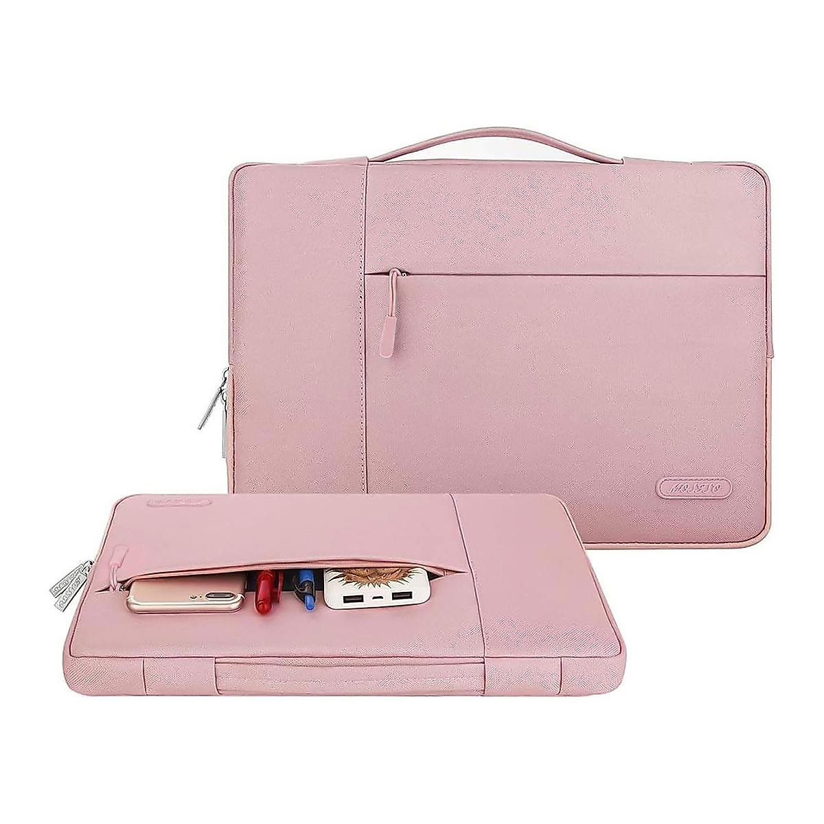 MOSISO Laptop Case 16 inch, 15-15.6 inch Laptop Sleeve with Handle Compatible with MacBook Pro 16 inch, HP, Acer, Dell, Lenovo, ASUS Notebook, Polyester Multifunctional Computer Bag, Pink