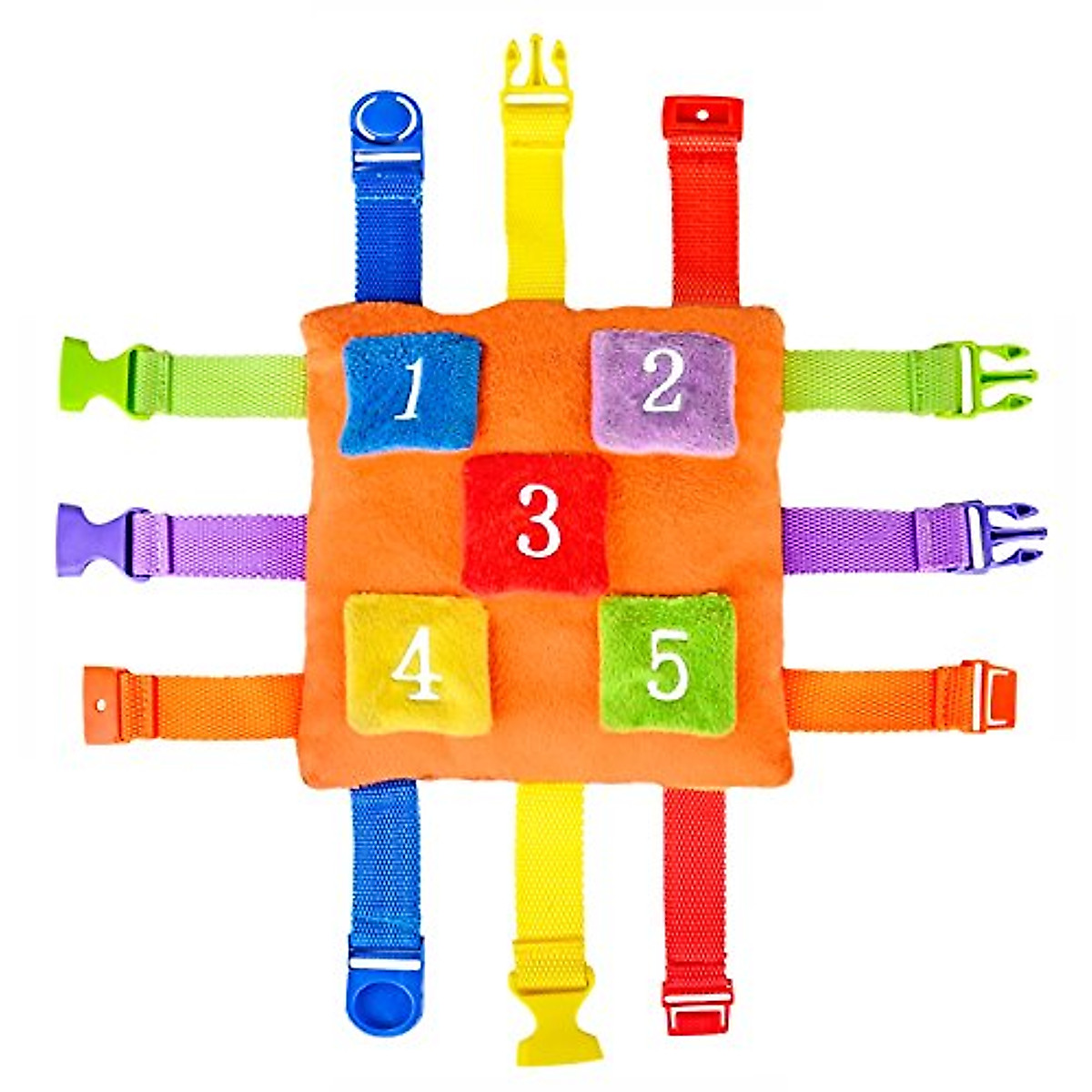 Buckle Toys - Bizzy Square - Learning Activity Game - Develop Motor Skills and Problem Solving - Occupational Therapy Toddler Travel Toy