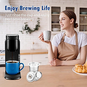 2 Pack Stainless Steel K Cup Reusable Coffee Pods Compatible with kuerig 1.0 Coffee Maker, K Cup Filters Refillable Coffee Pods Coffee Filters