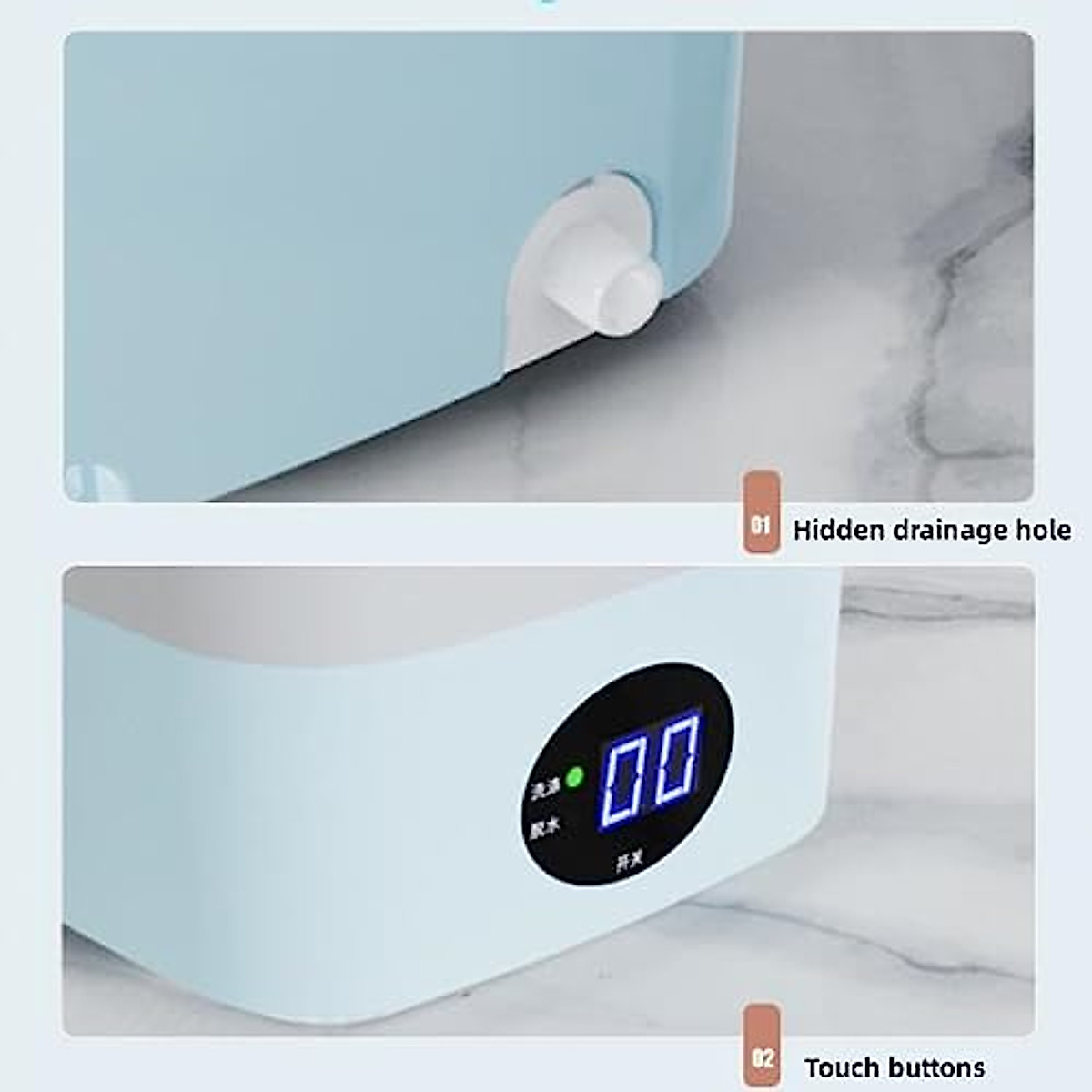 Folding Washing Machine，6L Portable Washing Machine，Mini Washing Machine with 3 Modes Deep Cleaning for Underwear, Baby Clothes, or Items, Foldable Machine Apartments, Camping, Travel (Blue)