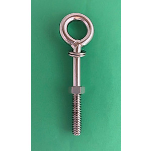 US STAINLESS 2 Pieces Stainless Steel 316 Eye Bolt 1/2" x 6" Whitworth Short Thread Marine Grade